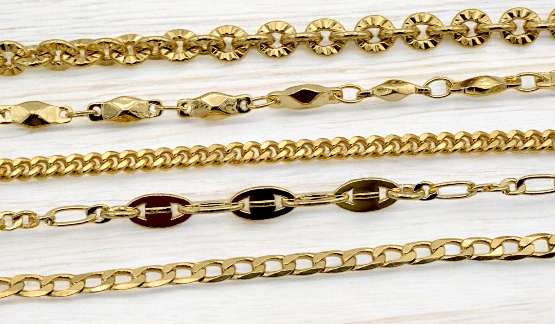 Gold-Filled Look Waterproof Chains – Various Stylish Designs for Jewel ...